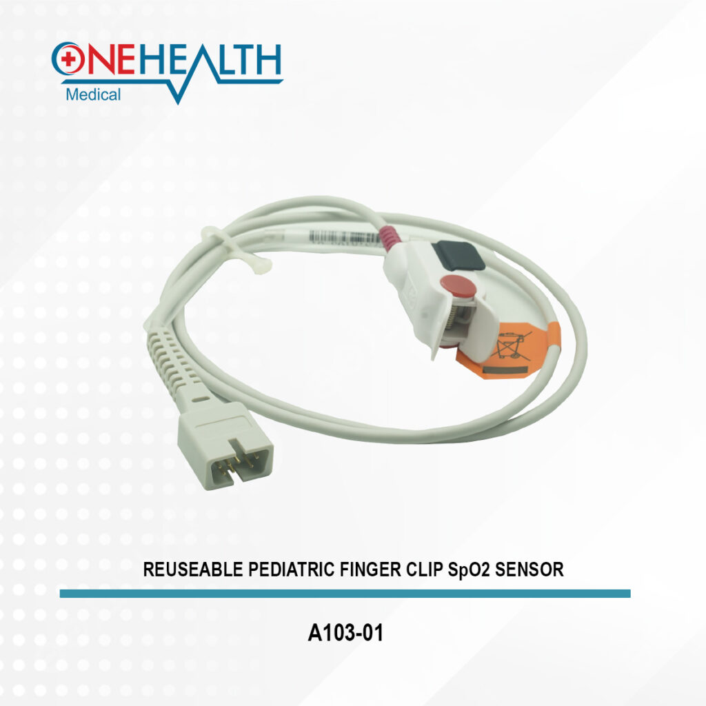 REUSEABLE PEDIATRIC FINGER CLIP SpO2 SENSOR A103-01 – OneHealth.id