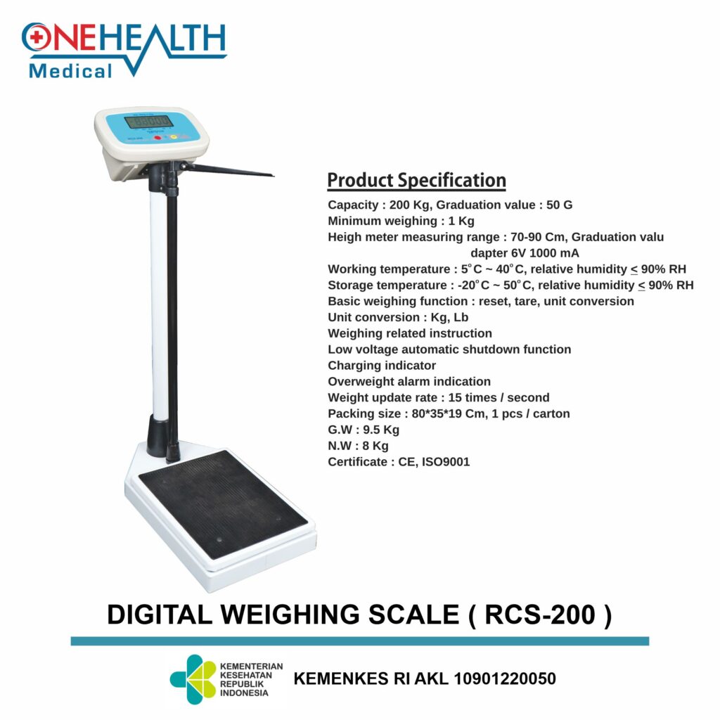 TIMBANGAN DIGITAL WEIGHING SCALE RCS-200 – OneHealth.id